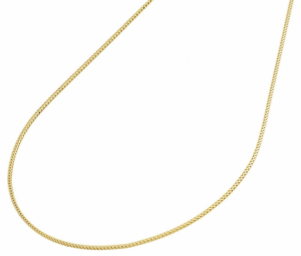 10K Yellow Gold Solid Franco Box Chain Closed Link 0.75mm Necklace 16 ...