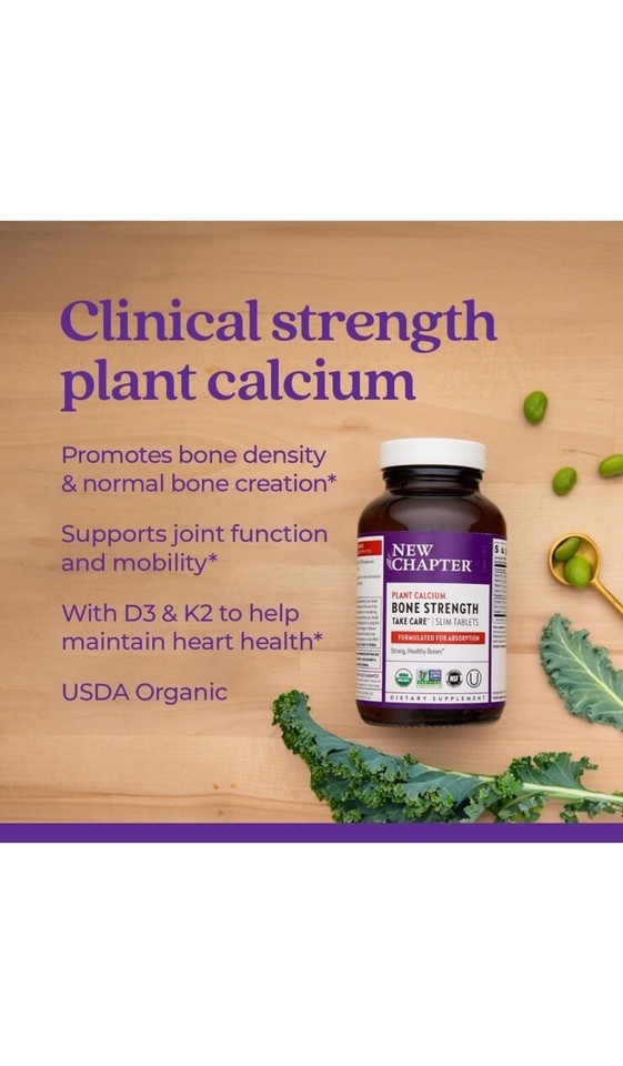 New Chapter Plant Calcium Bone Strength Take Care Slim Tablets For ...