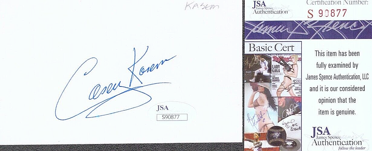 CASEY KASEM Signed Autograph 3X5 Index Card JSA COA American Top 40 ...