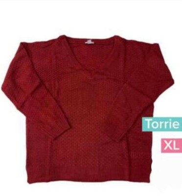 XL LuLaRoe Torrie Sweater Brick Red V Neck | eBay