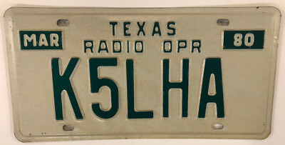 TX HAM RADIO license plate K5LHA Amateur Operator Call Sign Signal ...