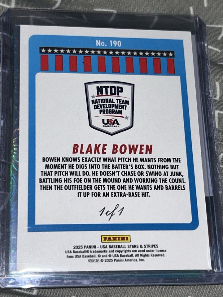2025 Panini Stars and Stripes Blake Bowen Refractor 1/1 | eBay