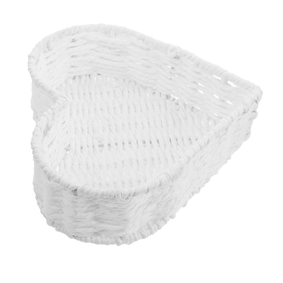 Heart Paper Rope Basket Rattan Woven Storage Basket Decorative Desktop ...