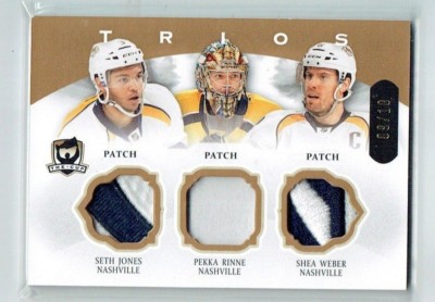 13-14 UD The Cup Trios Seth Jones--Pekka Rinne--Shea Weber /10 Patches ...