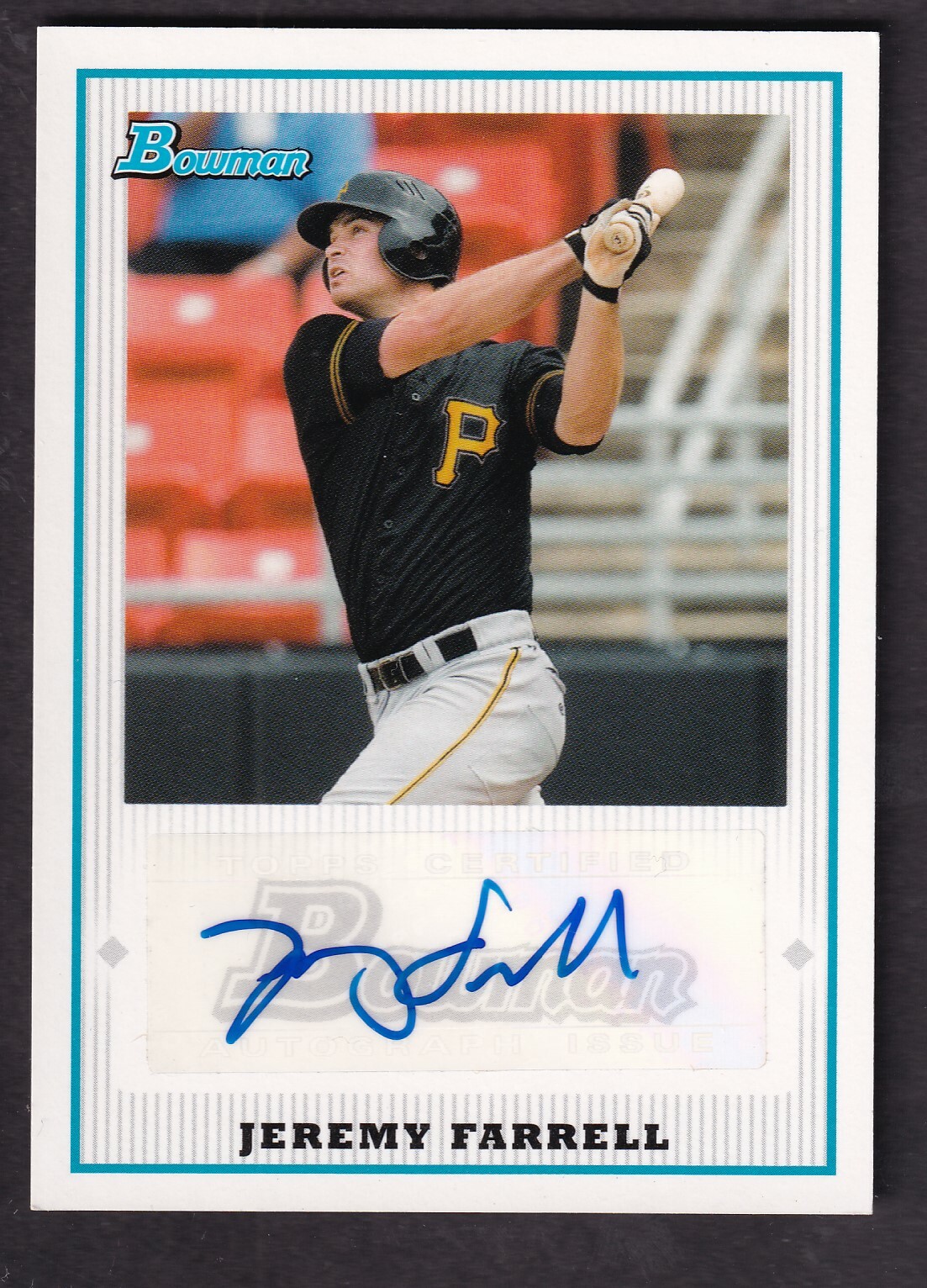 Jeremy Farrell 2010 Bowman Prospects Autograph Card | eBay