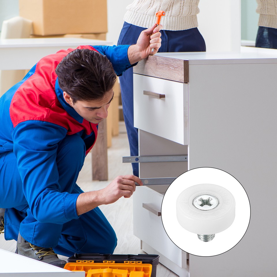 16pcs 19mm Drawer Rollers Plastic Drawer Pulley Replacement Wheels ...