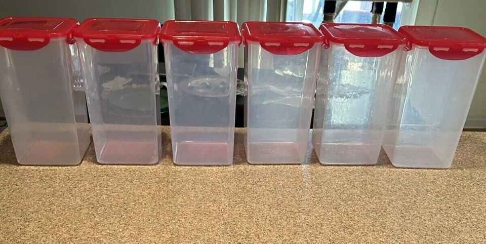 Lock N Lock Pantry Storage Containers Set of 33 containers with Red ...