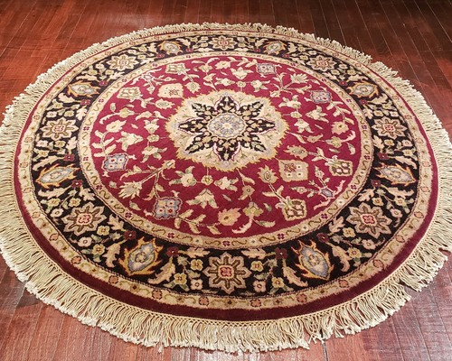NWT New w/ Tags Beautiful High Quality Hand Knotted Wool 4' Round Rug ...