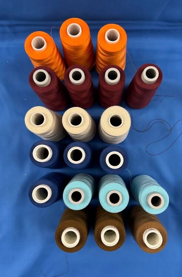 Vintage Lot of 19 Serger Overlock Sewing Thread Spool Various Partially ...