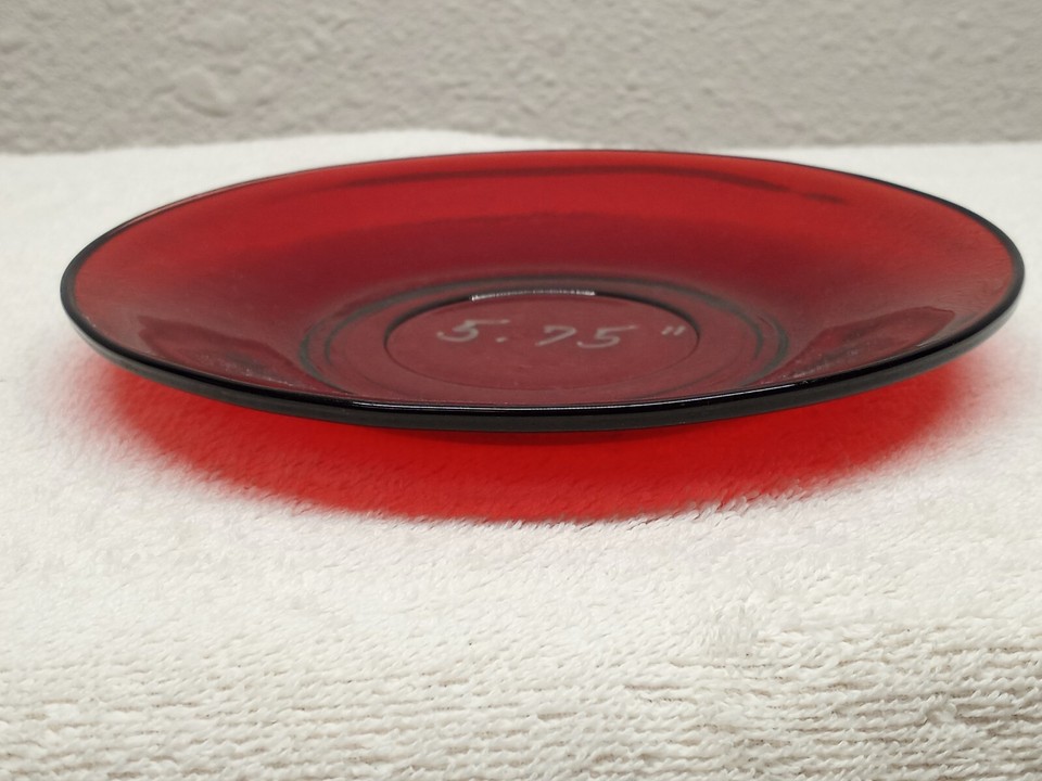 Vintage RUBY RED GLASS PLATE 5.75 in | eBay
