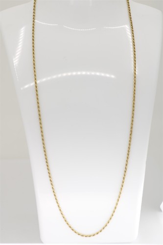 14K Yellow Gold Vintage 20 Inch Rope Necklace - Gem