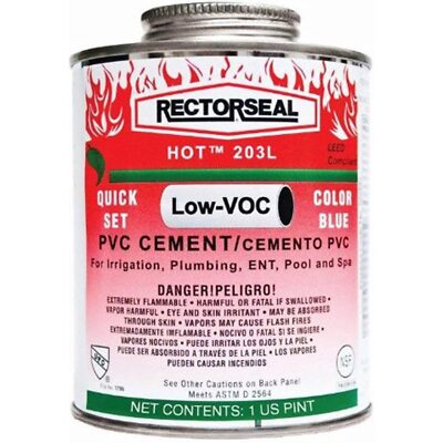 Rectorseal 55993 Quart Hot 203L Medium Body Blue Low Voc Pvc Solvent ...