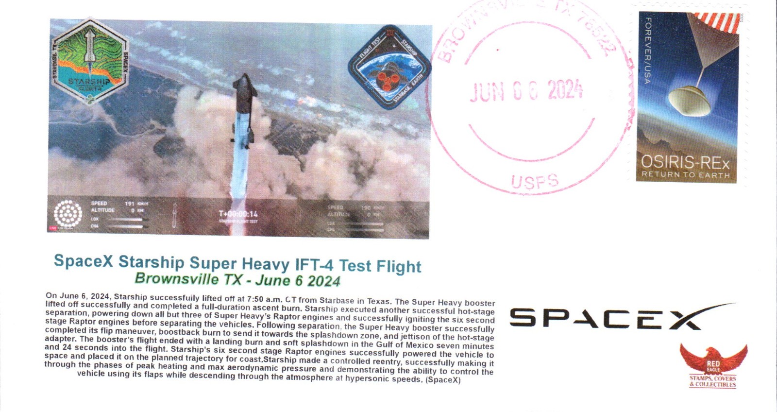 2024 SpaceX Starship Super Heavy IFT-4 Launch Brownsville 78522 6 June ...