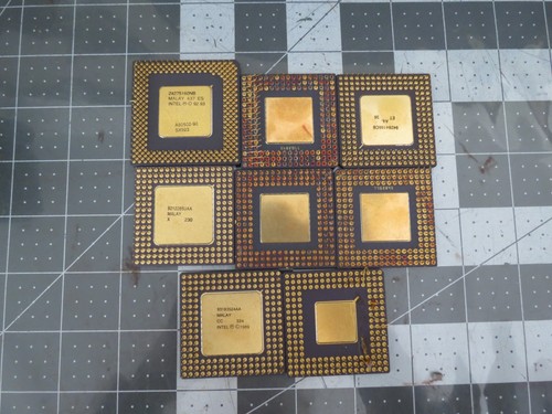 LOT OF 8 CPU FOR SCRAP AND GOLD RECOVERY ( 7 - 486 & 1 - INTEL PENTIUM ...