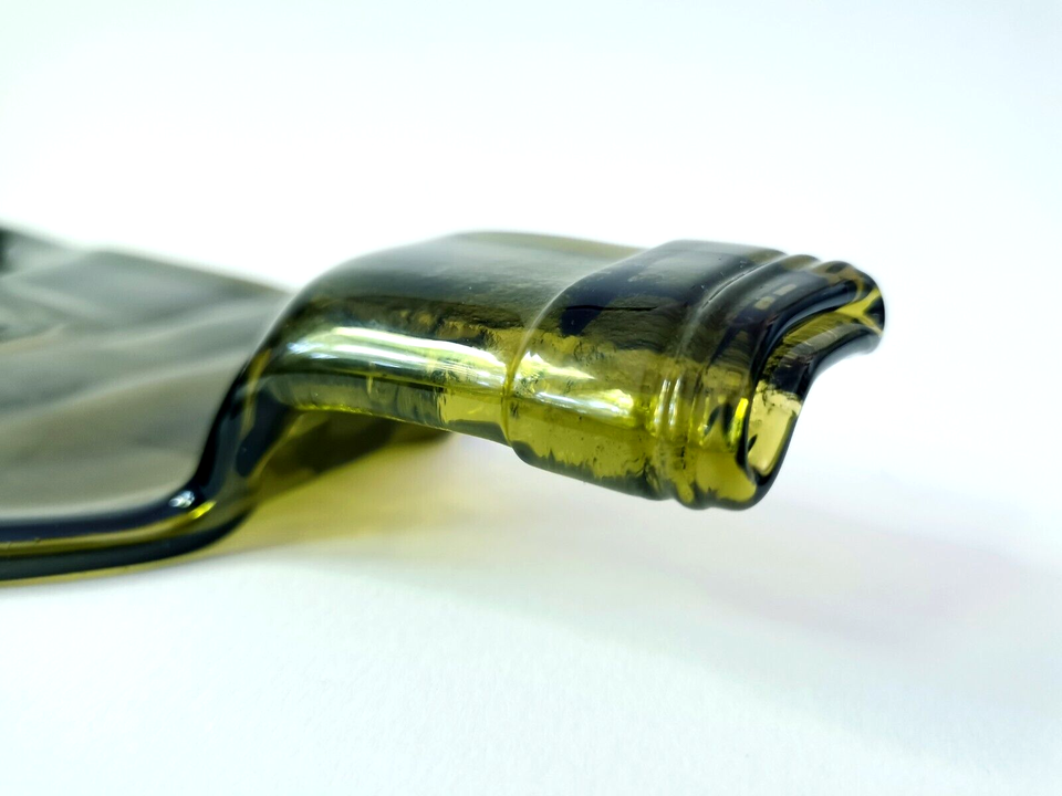 PRE OWNED KILN MELTED GLASS RICARD BOTTLE TRAY PLATTER TRINKET KEY DISH ...