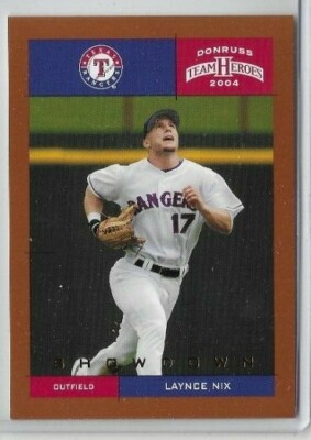 2004 Donruss Team Heroes Showdown Bronze #424 Laynce Nix Texas Rangers ...