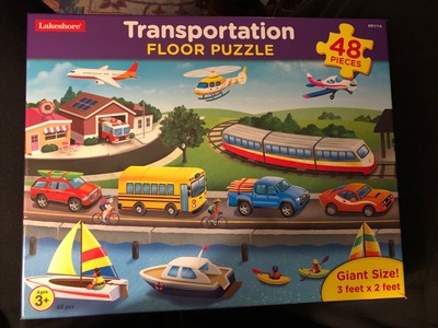 Lakeshore Transportation Floor Puzzle Giant Size, 36” x 24” 48 Pieces ...