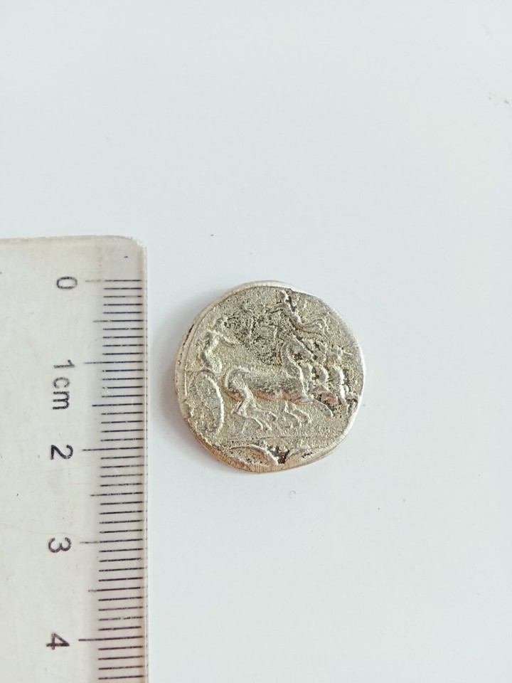 RARE ANCIENT GREEK COIN SILVER COLOR HEAD OF HELIOS TETRADRACHM | eBay