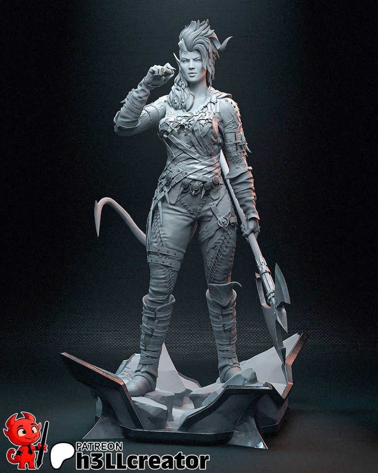 Karlach 3D Printed Figure, Baldur's Gate Collectible Statue, Unpainted ...