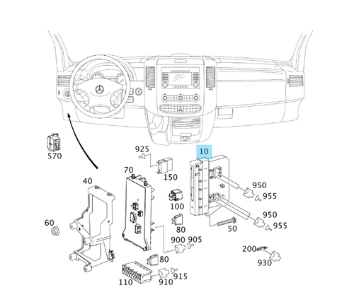 Genuine Mercedes Sprinter 906 Electrical Centre Base Module Sam Unit ...