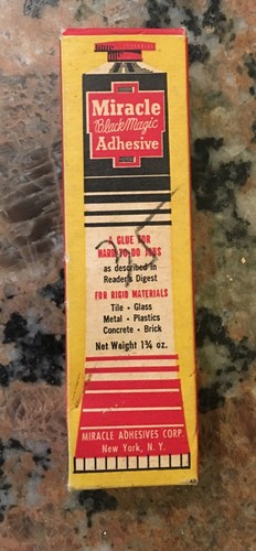 1950S Miracle Brand Black Magic Adhesive 5.5 Inch Advertising | eBay