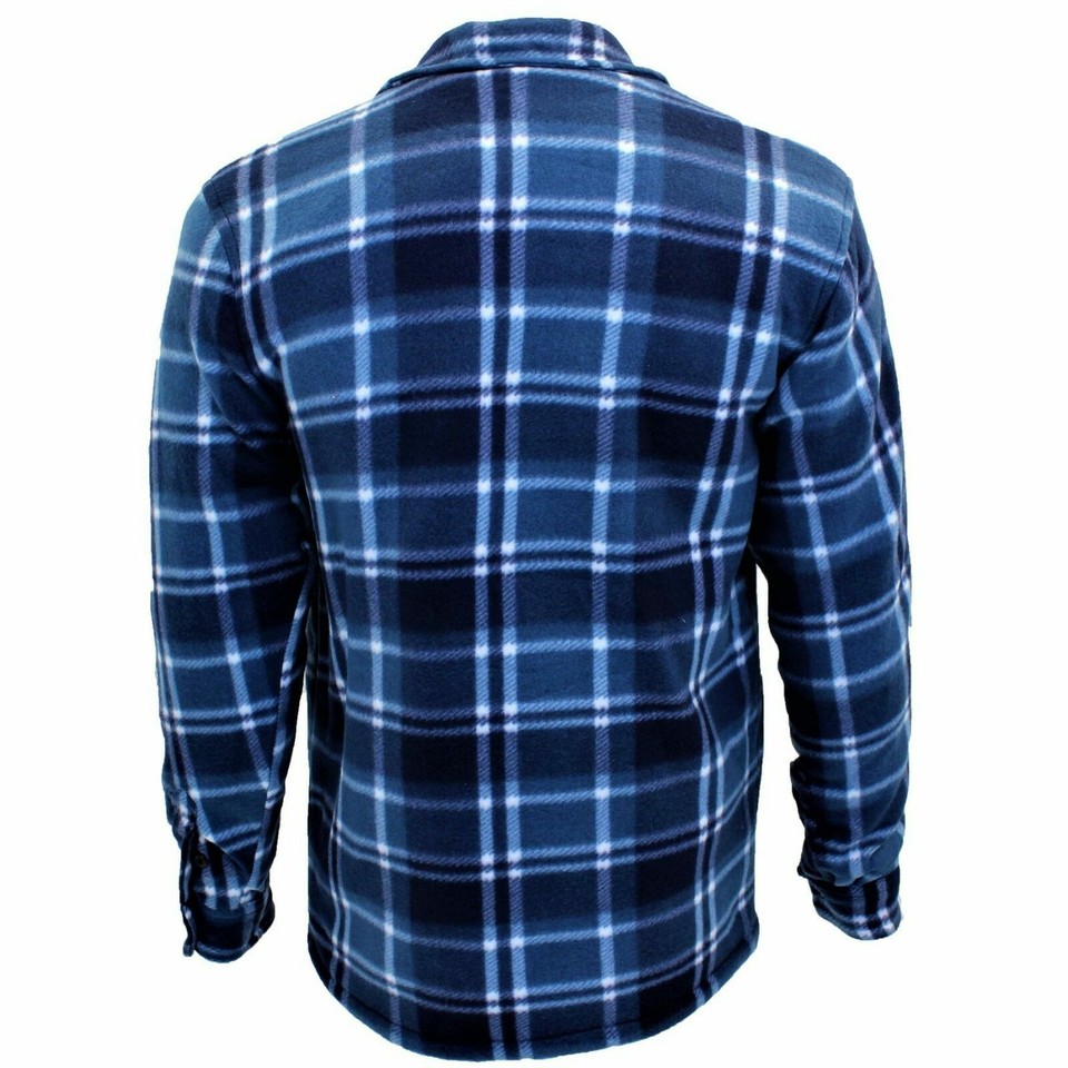 Men s Padded Work Shirts Quilted Fleece Lumberjack Shirt Top Coats ...