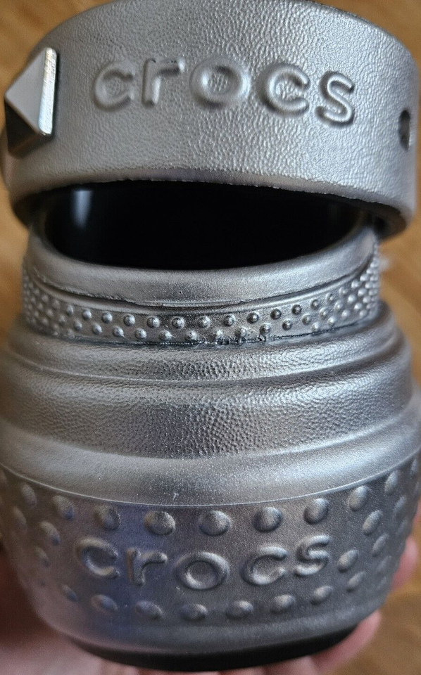 Women Crocs Platform Silver Metallic Shine Clogs Stomp Clogs Size 8 NWT ...