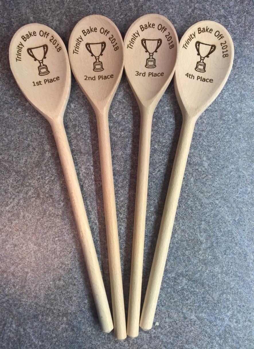 Fully designed, Personalised Engraved Wooden Spoon, bake off trophy ...
