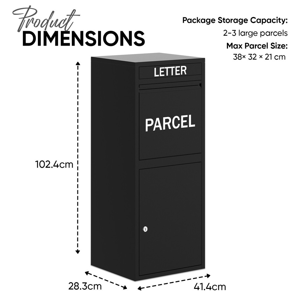 Belofay Large Post Box High Capacity Outdoor Parcel Drop Box Tall Mail ...