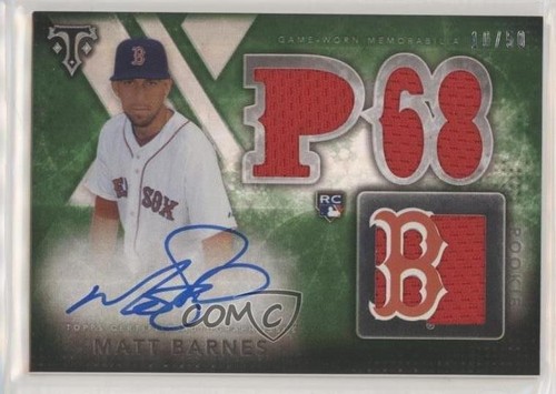 2015 Topps Triple Threads Emerald /50 Matt Barnes #116 Rookie Auto RC ...