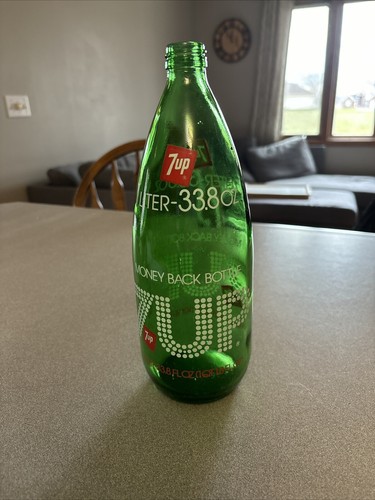 Vintage 7up 1 Liter Glass 33.8 oz Bottle Pop Soda Advertising ...