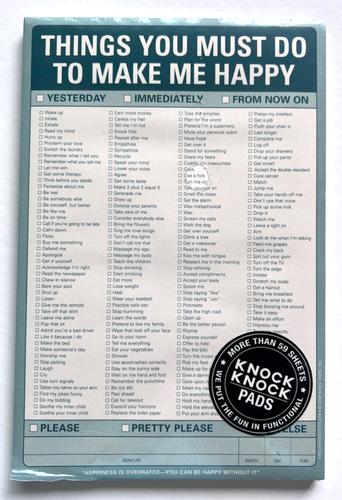 Things You Must Do To Make Me Happy Checklist by Knock Knock Pads ...