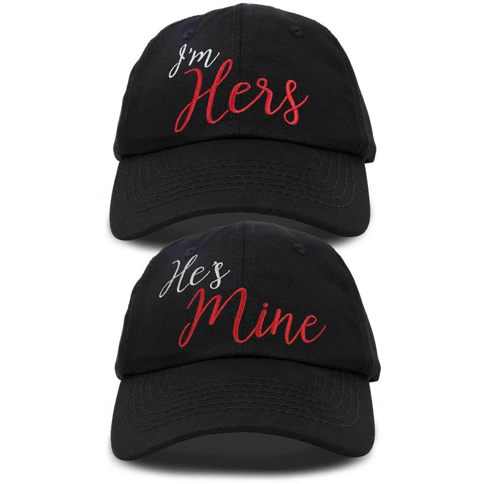 DALIX Matching His and Her Hat Set of 2 Couples Embroidered Baseball ...