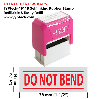Do Not Bend w. 2 Bars JYP 4911R Self Inking Rubber Stamp (Red Ink) | eBay