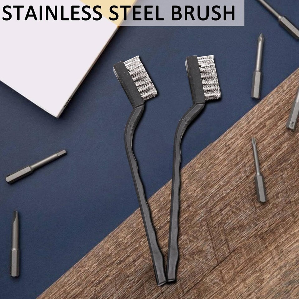 UK 10PCS small wire brush set stainless steel wire brush DIY paint rust ...
