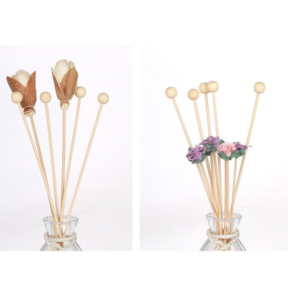 10 Pcs Natural Rattan Reed Diffuser Sticks Straight Wooden Bead Aroma ...