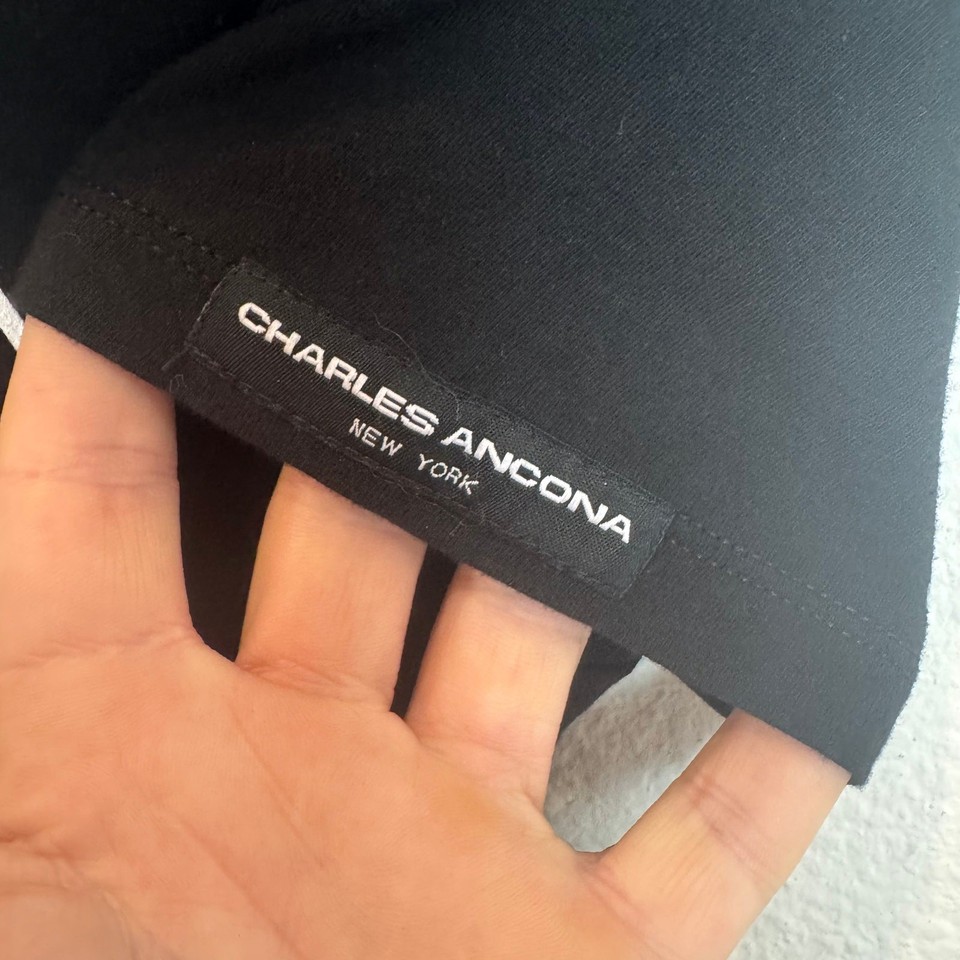 Charles Ancona New York Black Logo T-Shirt Women’s Medium Short Sleeve ...