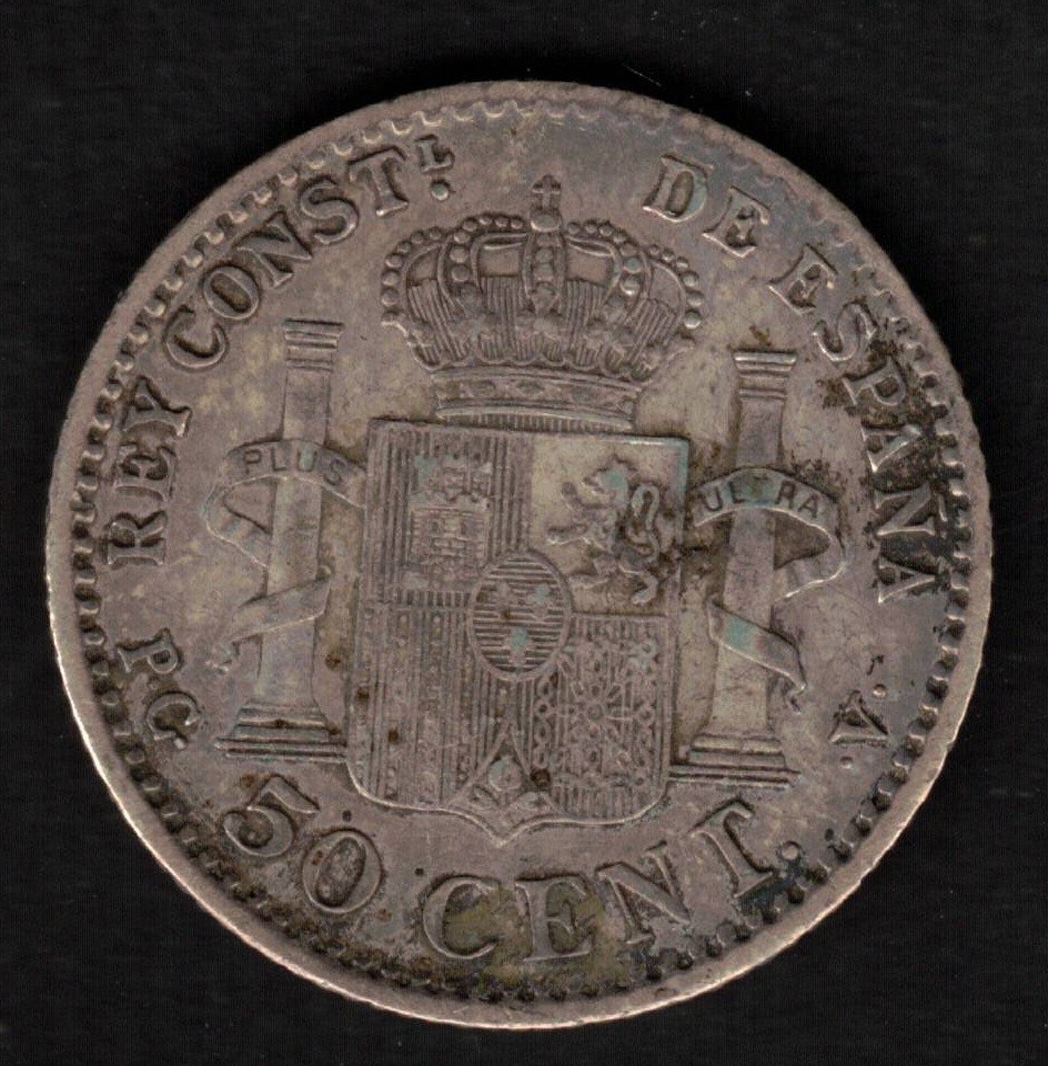 ESPAÑA MONEDA 50 CENTIMOS ALFONSO XIII 1910 * 1 * 0 PGV | eBay