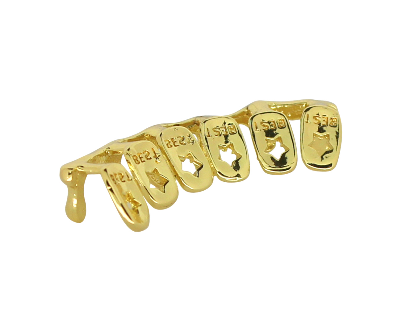 Bottom Piece Drip Grillz Custom Fit 14k Gold Plated Teeth Caps Lower ...