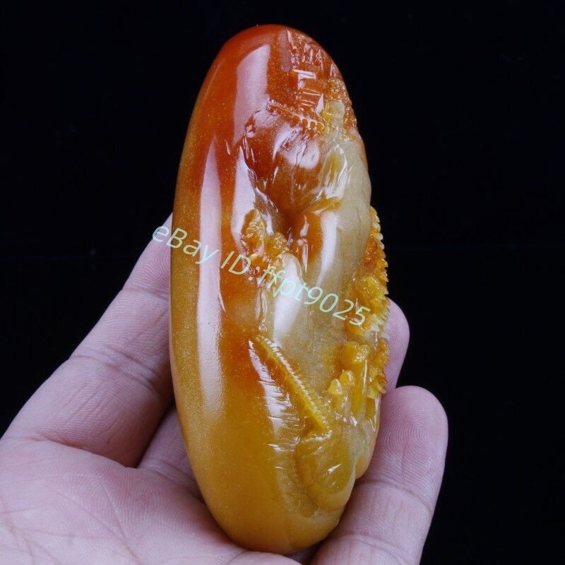 Chinese Antique Jade Hand Carving Landscape Pattern Waist Tag Pendant ...
