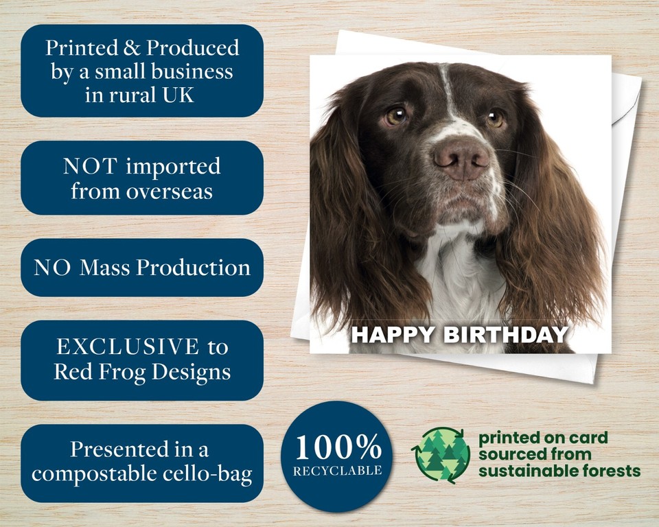 Spaniel Birthday Card English Springer Spaniel Dog Dad Son Husband Mum ...