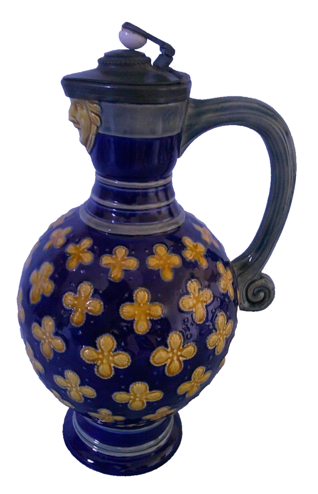 Antique Minton Majolica Art Pottery Gothic Revival Mask Jug - Circa ...