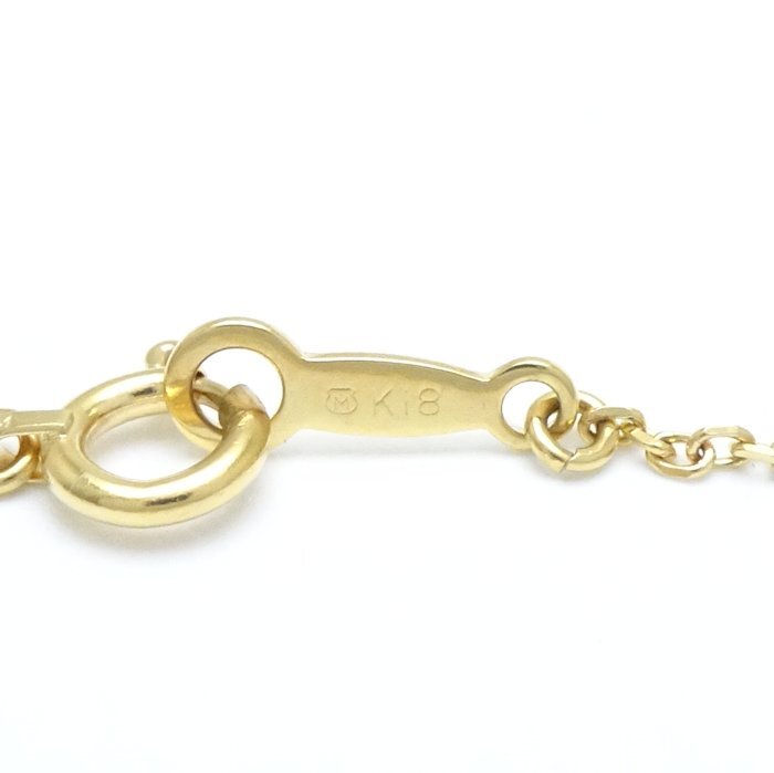 MIKIMOTO 18K Yellow Gold Necklace Three point Diamond 0.13ct /291512 | eBay