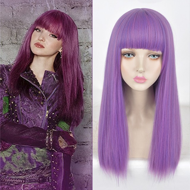 Descendants 2 Mal Cosplay Wig Long Purple Hair Women Girl Kid Child ...