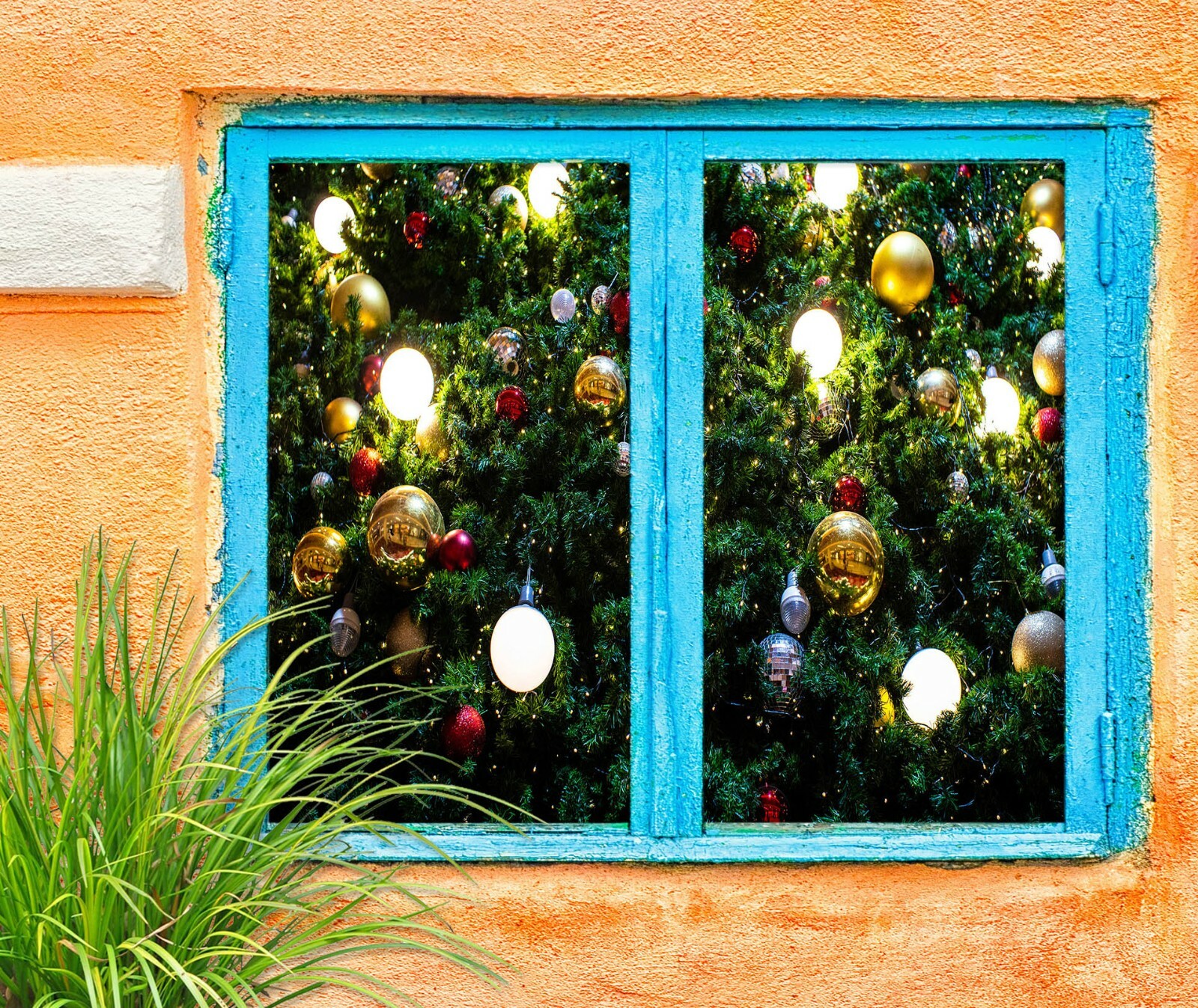 3D Tree O290 Christmas Window Film Print Sticker Cling Stained Glass ...