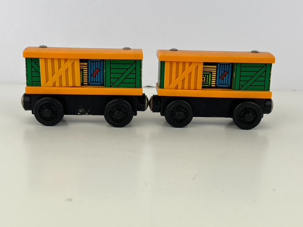 Wooden Toy Train Box Cars THOMAS THE TANK & FRIENDS WOODEN BOX CARS