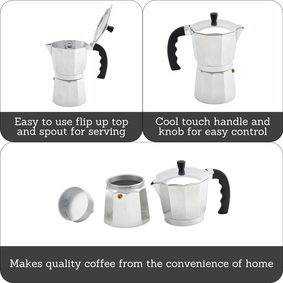 Stove Pot Espresso Cuban Moka Coffee Maker Cafetera Cubana Italiana 3 ...