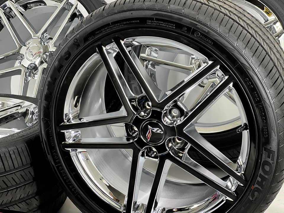 18/19" Z06 ZO6 STYLE CHROME RIMS ADD TIRES FITS 14+ CHEVY C7 CORVETTE ...