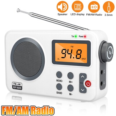 Digital AM FM Radio Audio Receiver w/LCD Screen Clear Loud Speaker ...