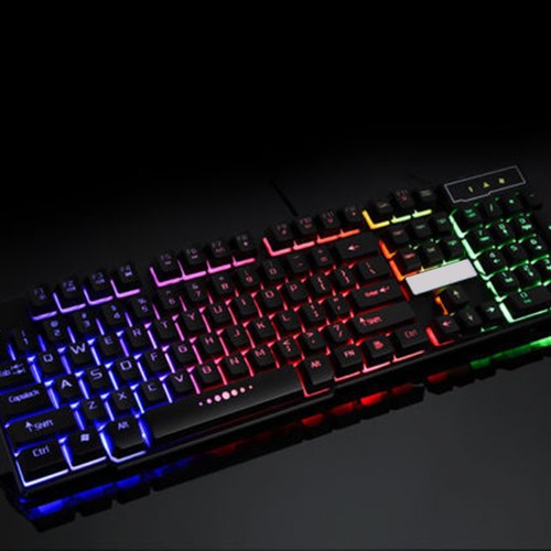 Keyboard Sturdy Wrist Rest 104 Keys Rainbow Keyboards Square Keycaps ...